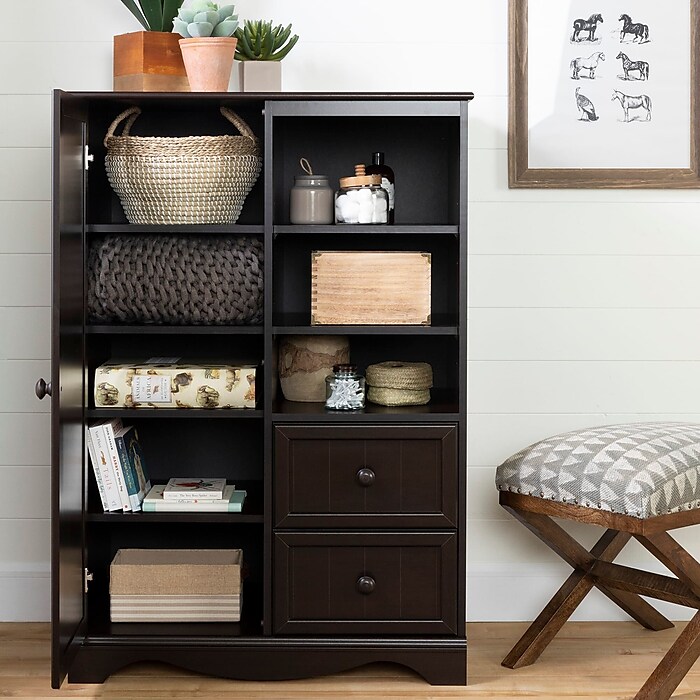 South Shore Savannah Armoire Chocolate 3519038 Staples