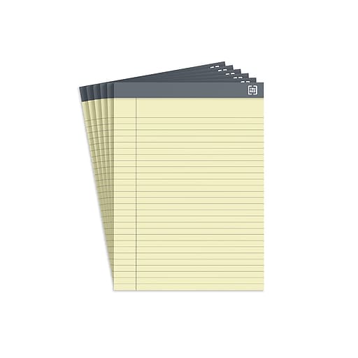 TRU RED™ Achieve Notepad, 8.5" x 11.75", Wide Ruled, Canary, 50 Sheets ...