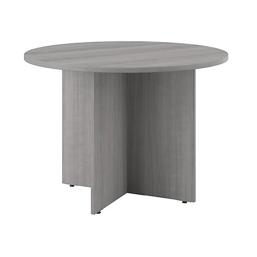 Bush Business Furniture 42W Round Conference Table with Wood Base ...