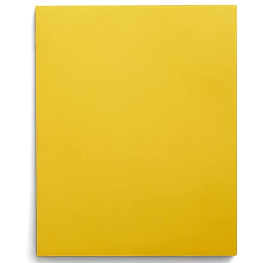 Staples Smooth 2-Pocket Paper Folder, Yellow, 25/Box (27538-CC) | Staples