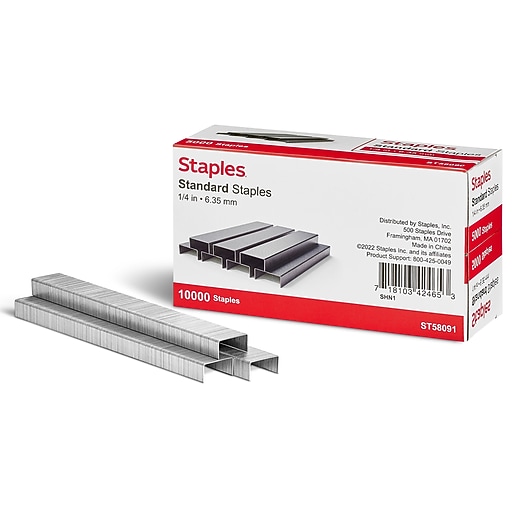 Staples Standard Staples, 1/4" Leg Length, 5000/Box, 2/Pack (TR58091 ...