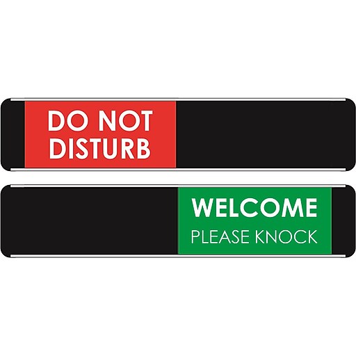 Seco Adhesive Do Not Disturb/Welcome Sliding Sign, 10" x 2", Red/Green ...