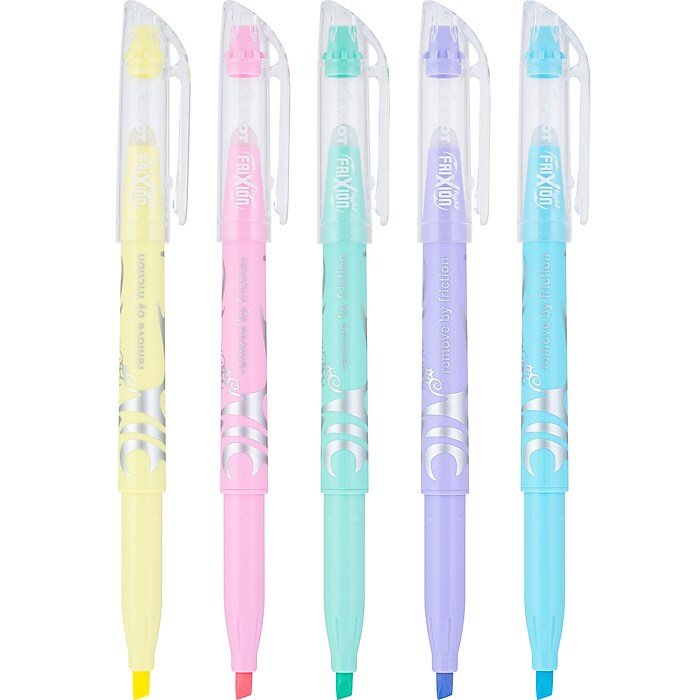 Pilot FriXion Light Pastel Erasable Highlighters Chisel Tip Assorted Ink 5 Pack 46543 Staples