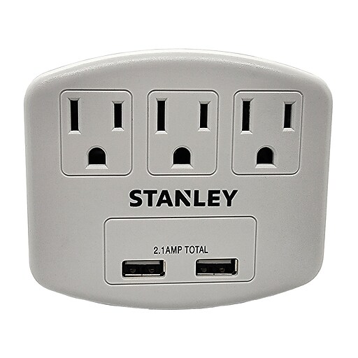 Stanley PlugMax 3 Outlet Adapter, White (NCC30407) | Staples