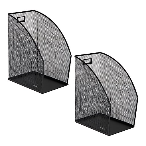 Mind Reader Vertical File Storage Desktop Organizer, Metal, Black, 2 ...