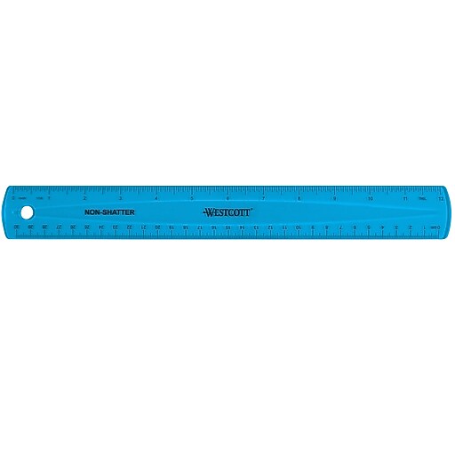Westcott 12" Plastic Standard Ruler, Assorted, 12/Box (17721) | Staples