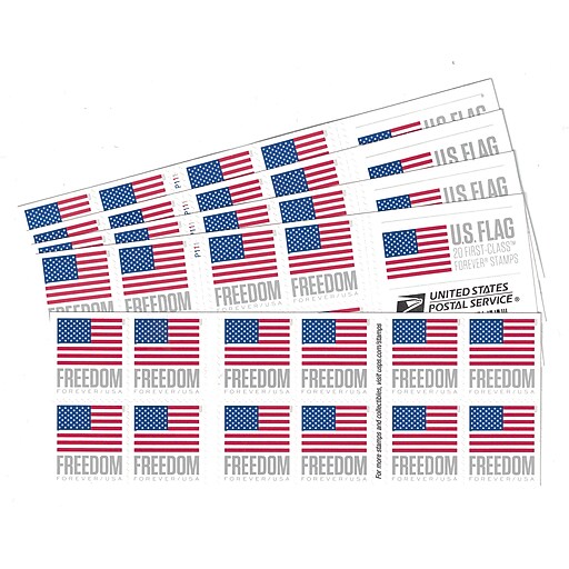 USPS U.S. Flag Forever, 100 Postage Stamps (FOREVERFLAG5BK) | Staples