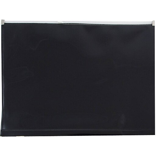 JAM Paper Premium Plastic Document File, 1 Pocket, Letter, Black, 3 ...