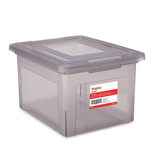 TRU RED™ Weather-Resistant File Box, Letter/Legal, Frost Gray, 4/Carton ...