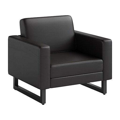 Safco Mirella Vinyl Lounge Chair, Black (1732MRL2BLKBL) | Staples