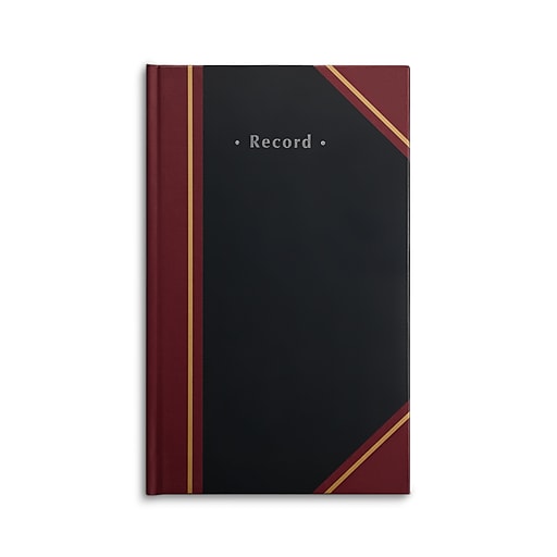 Staples Record Book, 7.25" x 11.75", Black/Burgundy (ST26513) | Staples