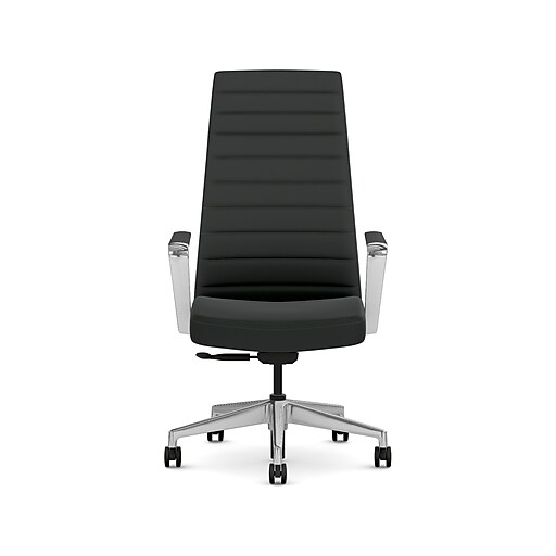 HON Cofi Fabric Swivel Executive Chair, Black/Polished Aluminum (HCFEU ...