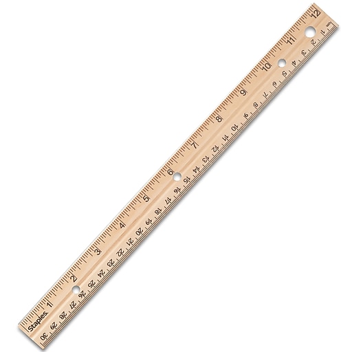 Staples 12" Wooden Imperial/Metric Ruler (51891) | Staples
