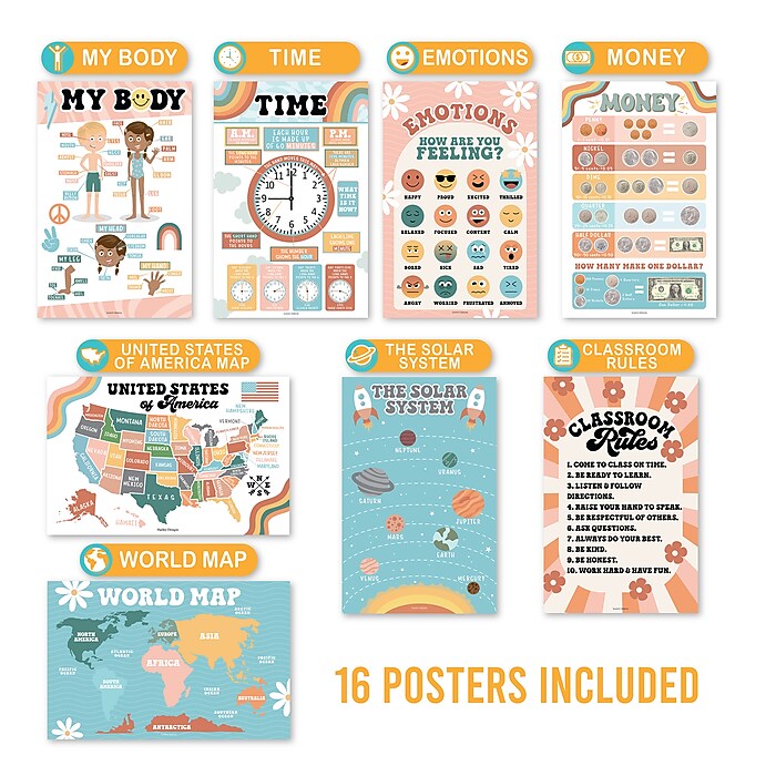 Educational Posters Set Hadley Designs 16 Educational Posters For ...