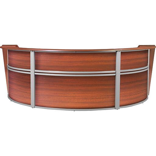 Regency Marque 144"W Curved Reception Desk Workstation, Cherry (77293CH ...