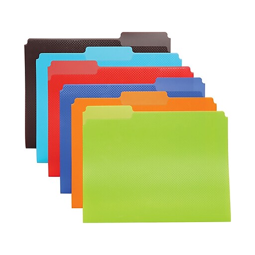 Oxford Poly File Folders, 1/3-Cut Tab, Letter-Size, Assorted Colors, 24 ...