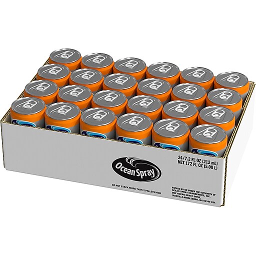 Ocean Spray 100% Orange Juice, No Sugar Added, 7.2 fl. oz., 24 Cans ...