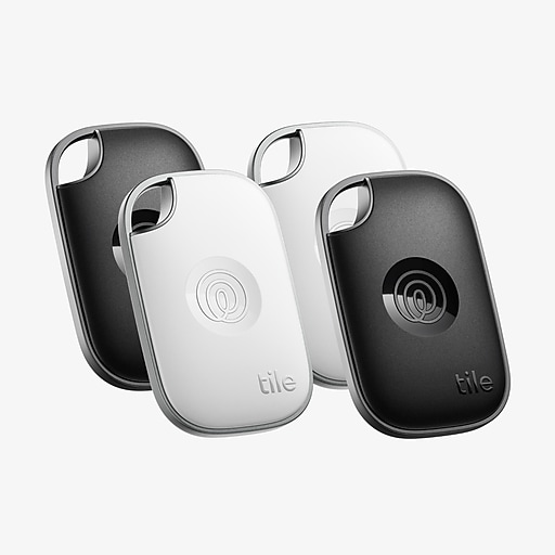 Life360 Tile Pro Bluetooth Tracker, Assorted, Black/White, 4/Pack (RE ...