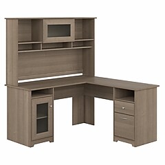 Bush Furniture Somerset 60 W L Shaped Desk with Hutch Hansen Cherry SET002HC Staples