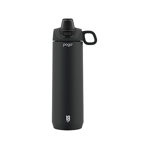 POGO GEAR ACTIVE Stainless Steel Water Bottle, 18 oz., Black (488-0887 ...