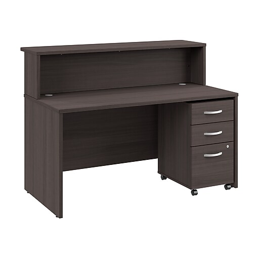 Bush Business Furniture Arrive 60"W Reception Desk with Shelf and ...