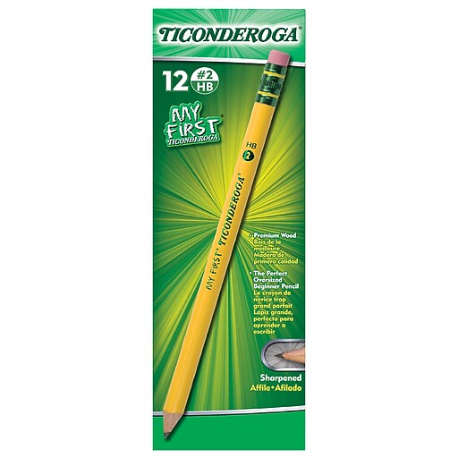 Ticonderoga My First Ticonderoga Wooden Pencils, No. 2 Medium Lead ...
