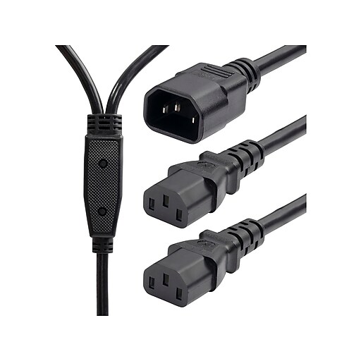 StarTech 6' C14 to C13/C13 Power Cable, Male to Female/Female, Black ...