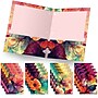 Global Printed Products Abstract Floral 3-Hole Punched 2 Pocket ...