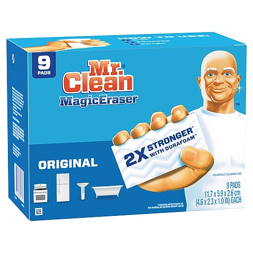 Mr. Clean Magic Eraser Original, Cleaning Pads with Durafoam, 9 count ...