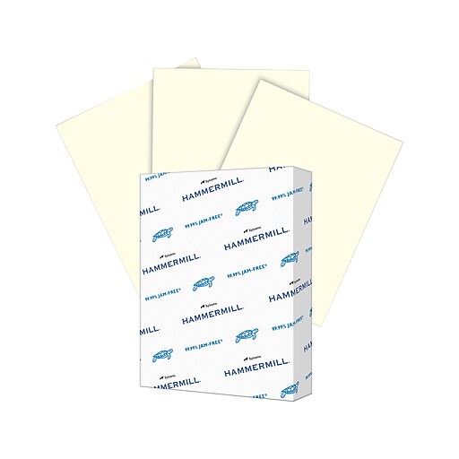 Hammermill 8.5" x 11" Multipurpose Paper, 65 lbs., Cream, 250 Sheets ...