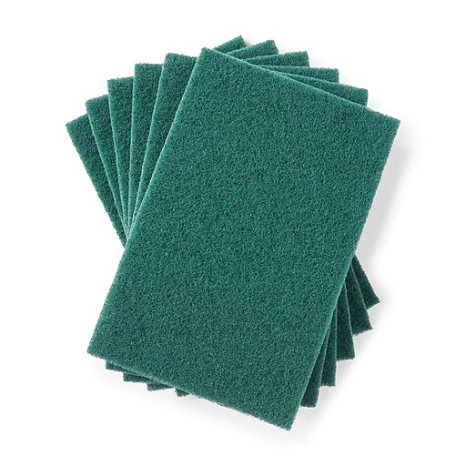 Coastwide Professional™ Medium Duty Scouring Pad, Green, 10/Pack ...