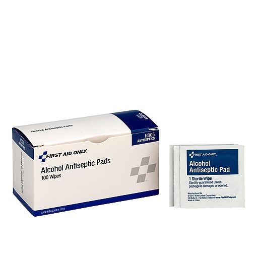 First Aid Only Alcohol Pads, 100/Box (H305) | Staples