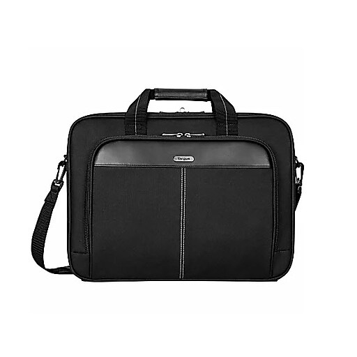 Targus Classic Slim Laptop Briefcase, Black Polyester (TCT027US) | Staples