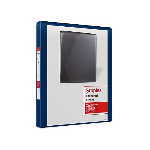 Staples 1/2" 3-Ring View Binder, D-Ring, Navy Blue (26427-CC) | Staples