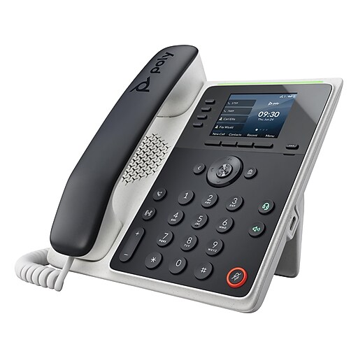 Poly Edge E220 16-Line VOIP Phone, White/Black (89B50AA) | Staples