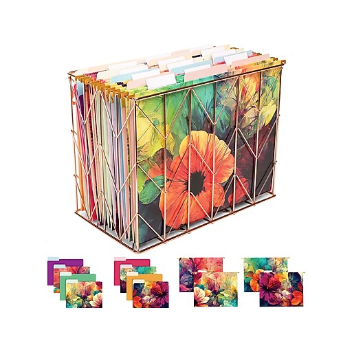 Global Printed Products Deluxe Designer Abstract Floral Hanging File ...