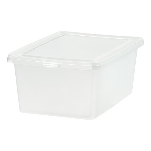 Iris 17 Quart Snap Top Plastic Snap Closure Storage Bin, Clear, 8/Pack ...