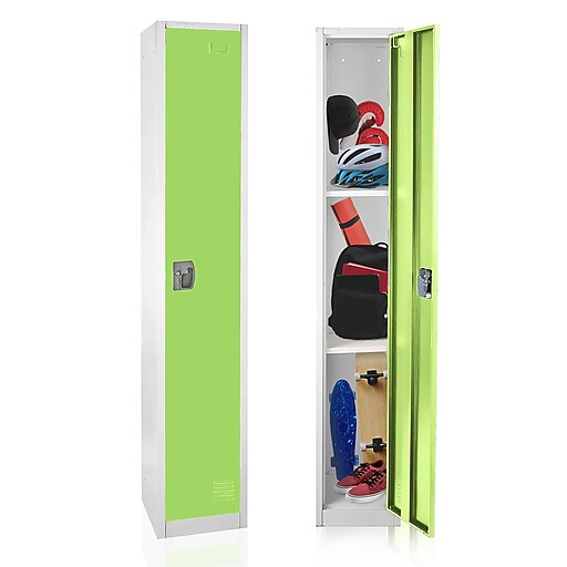 AdirOffice 72'' Single Tier Key Lock Green Steel Storage Locker (629 ...