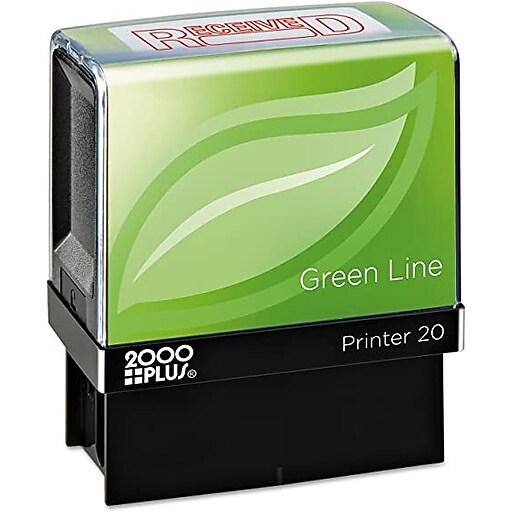 2000 Plus Green Line Printer 20 Pre-Inked Stamp, RECEIVED, Red Ink ...