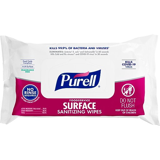 PURELL Foodservice Disinfecting Wipes, 72 Wipes/Container (9371-12 ...