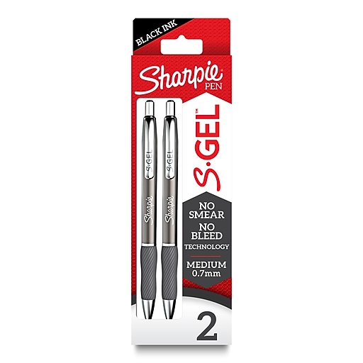 Sharpie S-Gel Metal RT Gel Pen, Medium Point, Black Ink, 2 Sharpie S-Gel Metal RT Gel Pen, Medium Point, Black Ink, 2
