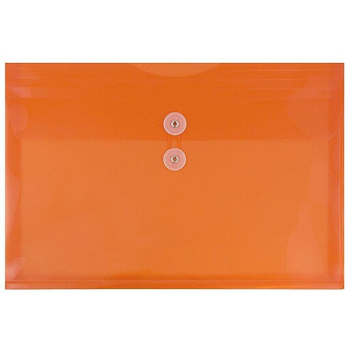 JAM Paper Premium Plastic Filing Envelope with Button & String Closure ...