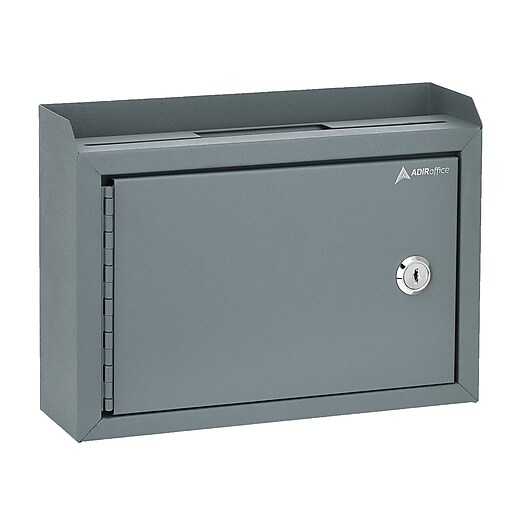 AdirOffice Multipurpose Drop Box with Suggestion Cards, Medium, Gray ...