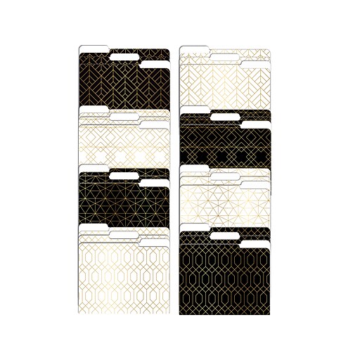 Better Office Geometric Gold Foil Heavyweight File Folders, 1/3-Cut Tab ...