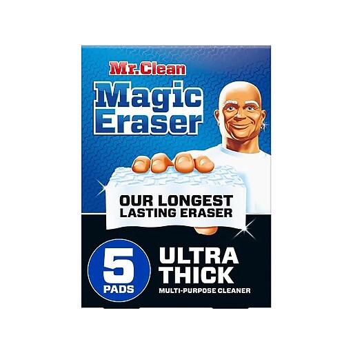 Mr. Clean Magic Eraser Ultra Thick Multi-Surface Cleaner, White, 5/Pack ...