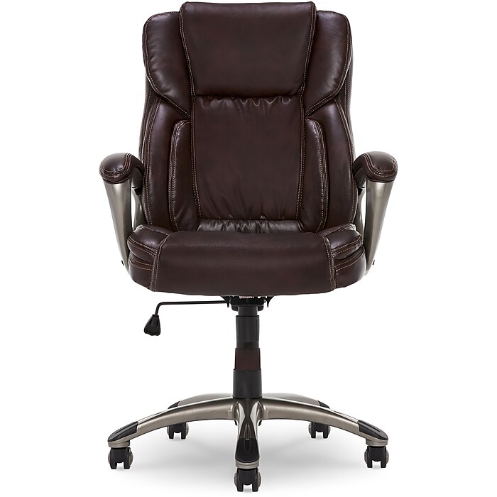Serta Bonded Leather Executive Chair Biscuit Brown CHR200090 43520oss