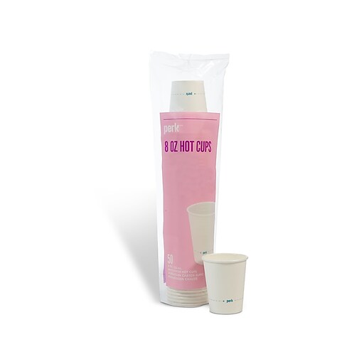 Perk™ Paper Hot Cups, 8 oz., White, 50/Pack (PK59142) | Staples