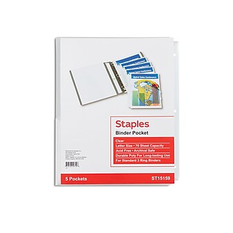 Binder Pocket Folders - Shop Binder Pockets Dividers & Inserts at Staples