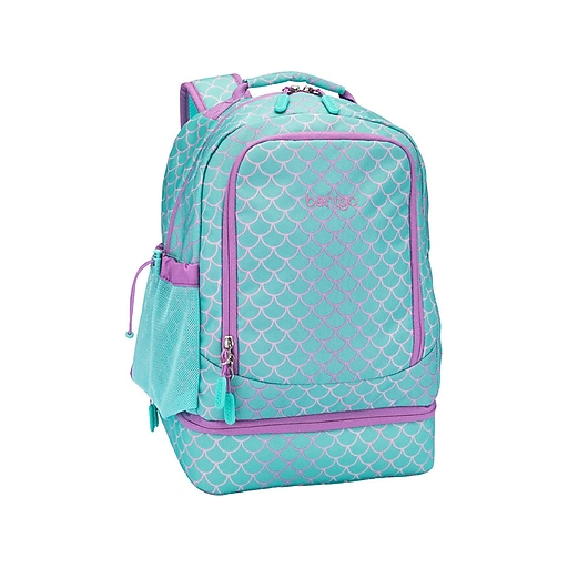 bentgo Kids Prints Mermaid Scales Backpack with Lunch Box, Teal/Purple ...