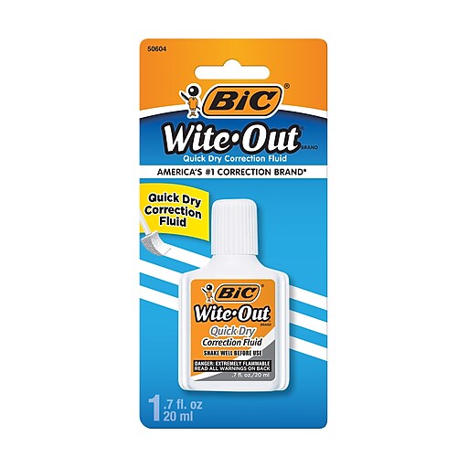 BIC Wite-Out Quick Dry Correction Fluid, 20 ml., White (50605/WOFQD12 ...